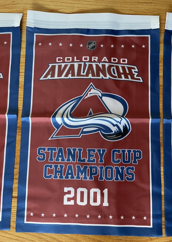 Colorado Avalanche NHL Stanley Cup Champions 3 Banners/Flags 18.5" x 11 ...