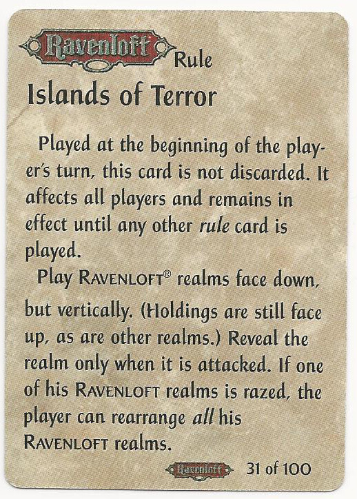 SPELLFIRE TCG BOOSTER SET 2 RAVENLOFT #31 OF 100 "ISLANDS OF TERROR ...