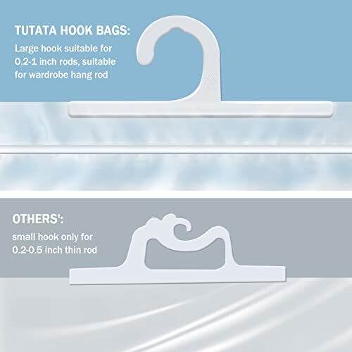 24 Pack Hanging Storage Bags, Large Hook 10 x 12.5-inch Clear Plastic ...