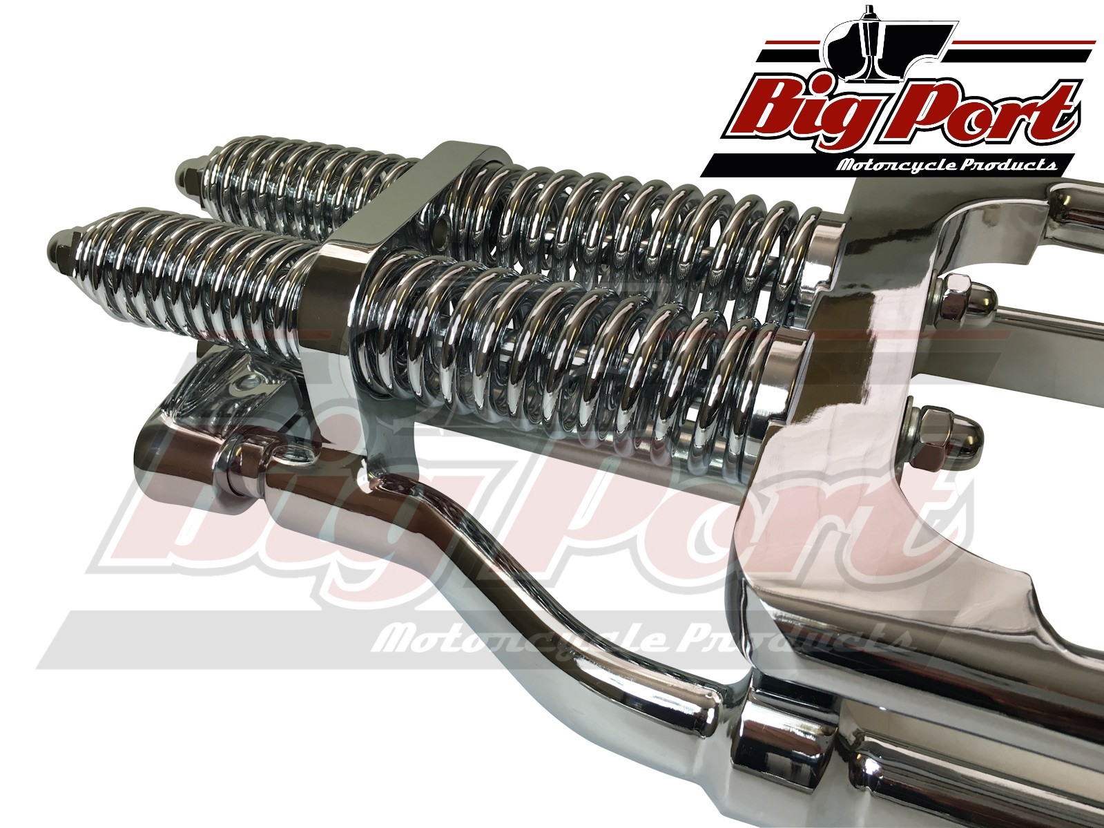 Springer Forks Harley Bobber Chopper 4 Inch Over Length Chrome Big Port ...