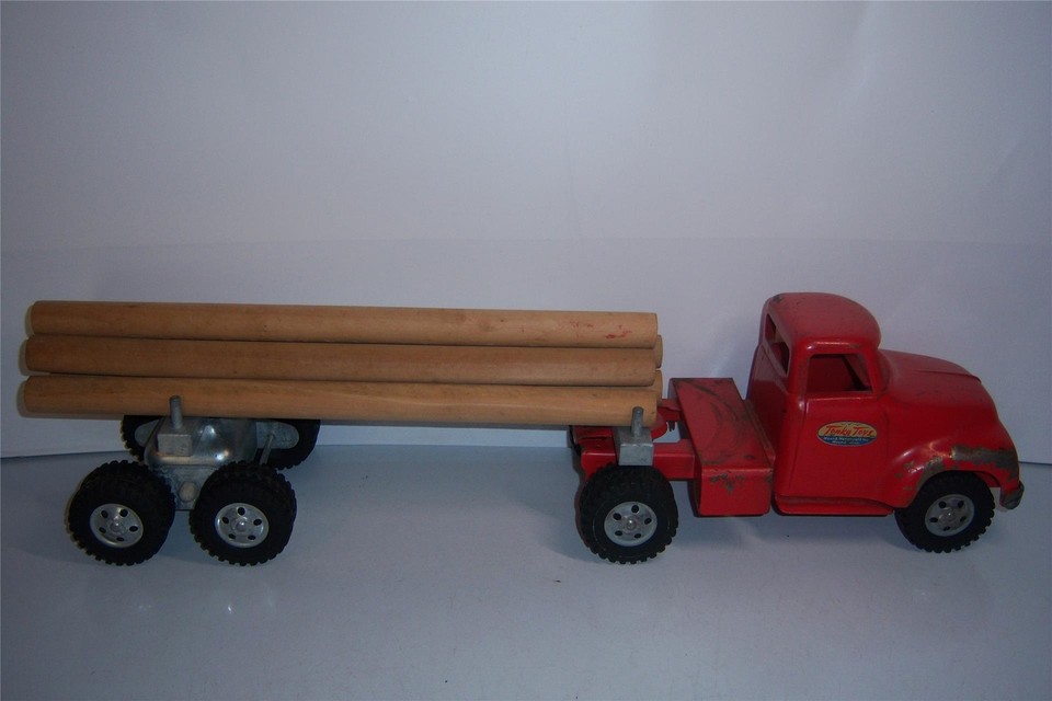 Tonka Logging Semi-Truck 1950's Pressed Steel Good Original Old Toy 24 ...