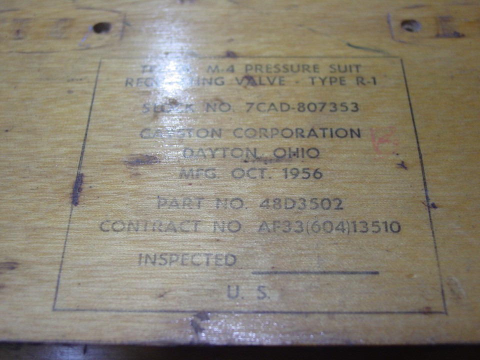 Gayston USAF Pressure Suit Tester Original Wood Box Instrument Bomber ...