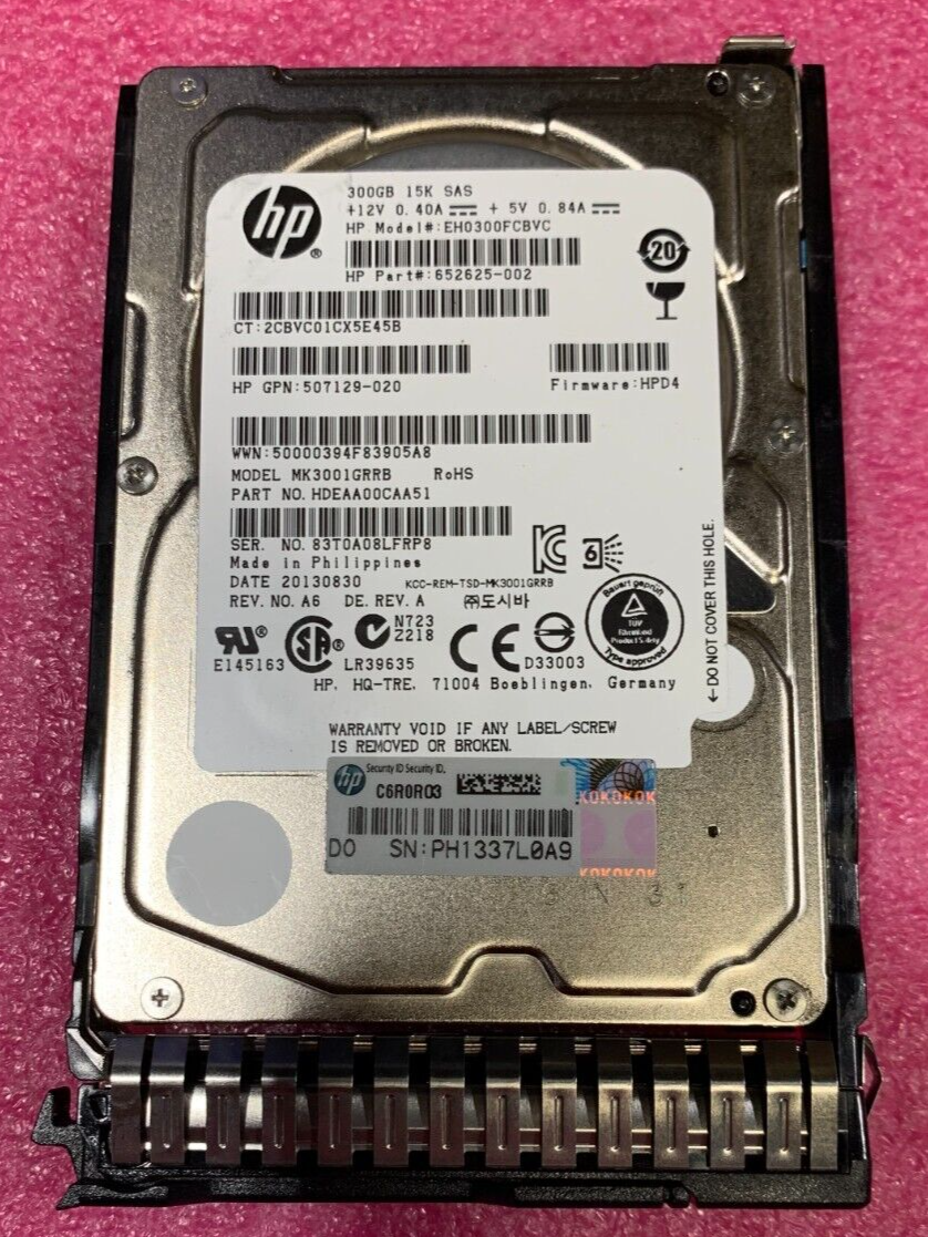 HP EH0300FCBVC 652625-002 300GB 15K 2.5" 6G SAS HARD DRIVE | eBay