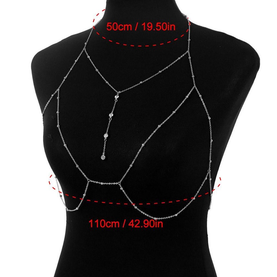 Sexy Sparkling Rhinestone Chest/ Breast Body Chain Jewelry Bikini ...