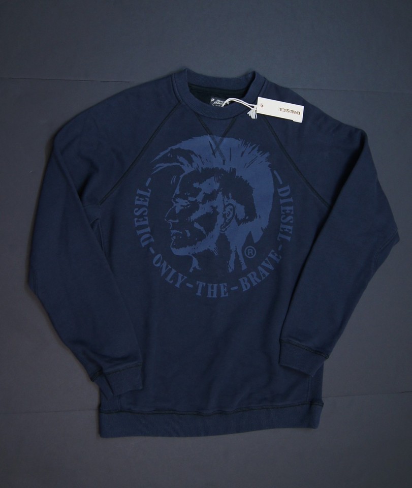 DIESEL Men's Sergej Mohawk Print Crew-neck Pullover Sweatshirts NEW NWT ...