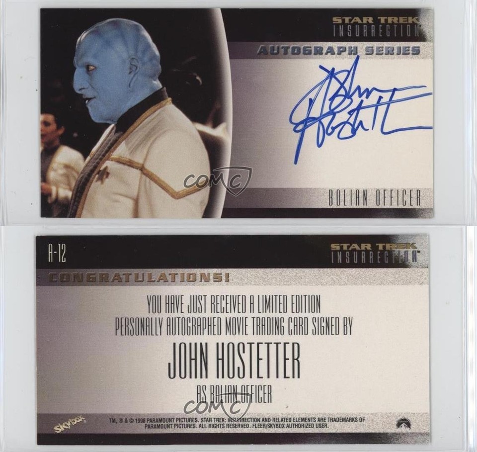 1998 Skybox Star Trek Insurrection John Hostetter as Bolian Officer ...