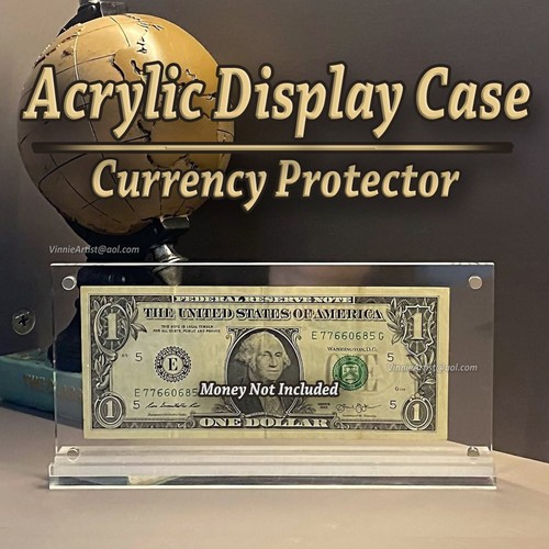 Money Display Protector for Modern Currency Hard Plastic Frame Holder ...