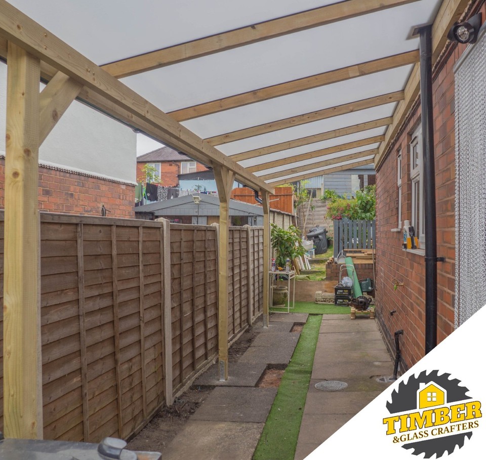 Premium Timber Lean-To Carport Adam With Polycarbonate Roof Supplied ...