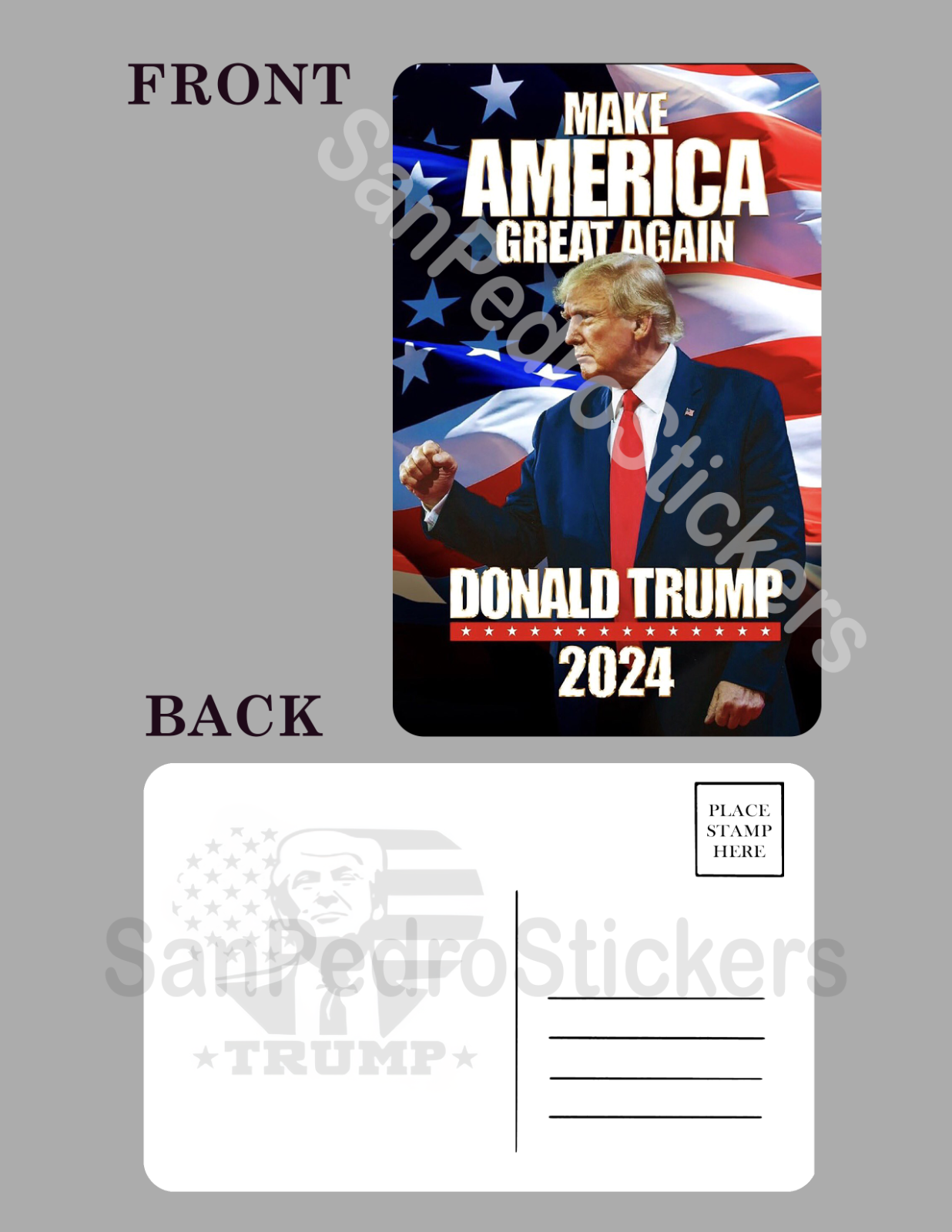 DONALD TRUMP 2024 - 4" x 6" Glossy Postcard - LGB - MAGA Free Shipping ...