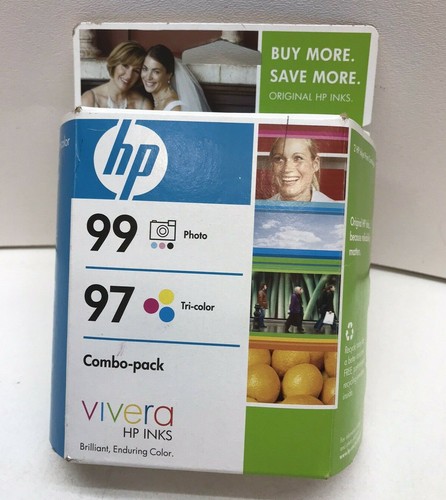 HP Vivera Tri-Color 97 & Photo 99 Ink Cartridges Twin Combo Pack New ...