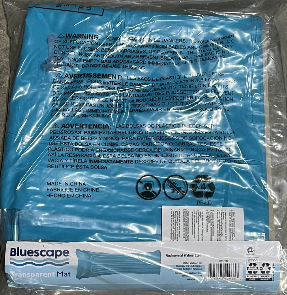 Bluescape Blue Transparent Air Mat, Inflatable Pool Float, Adult ...
