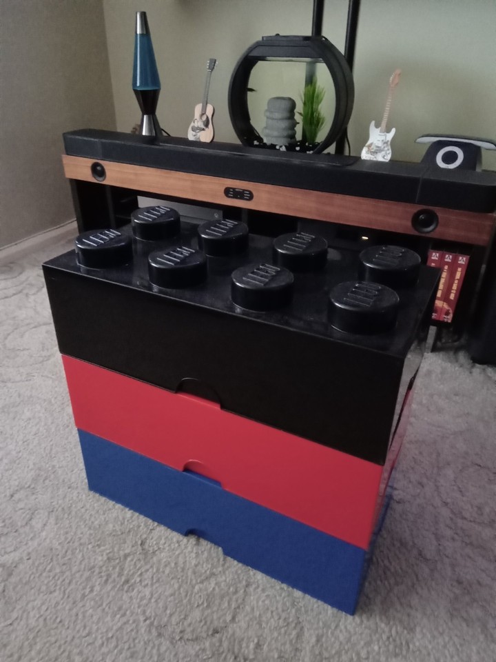 3x LEGO Heavy Duty Storage Containers Rectangular Brick -8 Stud - Red ...