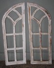 2 Wooden Antique Style Church WINDOW Frame Shutters Wood Gothic 36" Shabby | eBay