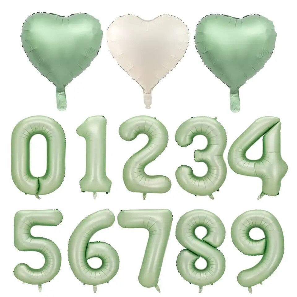 Green Letter Balloons Golden Green Metallic Balloons, Haldi Mehndi
