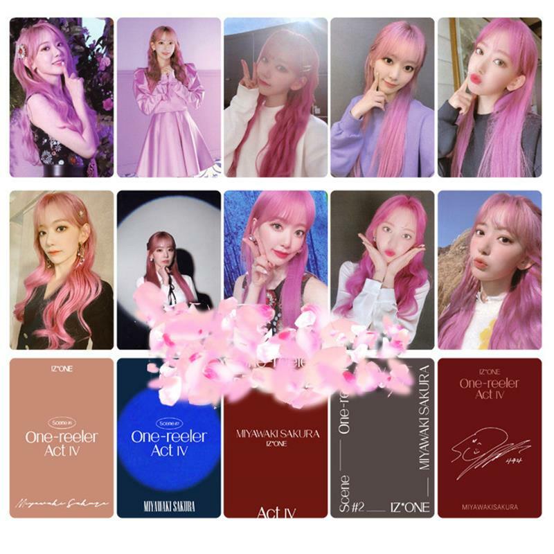 Kpop IZONE ONE-REELER 4th Mini Album Photo Cards Self Made Autograph ...