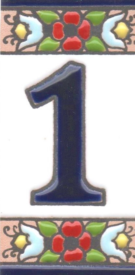 Hand-painted Ceramic Cherry Number Tiles 7.5 x 3.5 cm with Optional ...