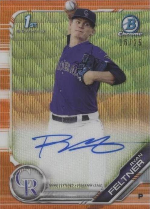 2019 Bowman Chrome - Prospects Autographs Ryan Feltner #CPA-RF Orange ...