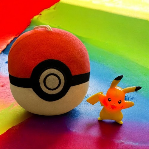 Pokemon Poke Ball Plush Pikachu Figure Light Up Multicolor Set Of 2 | eBay