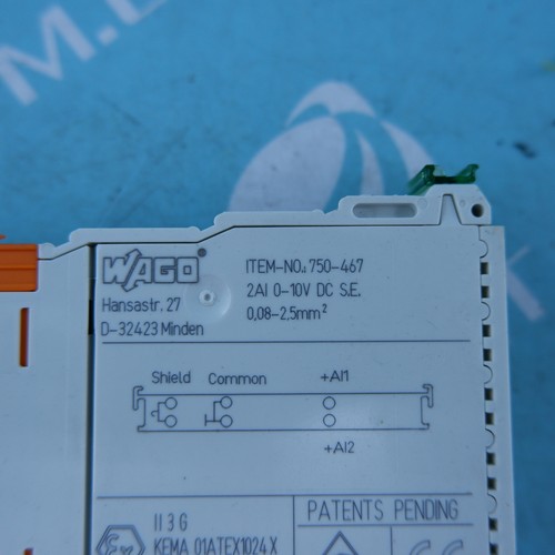 WAGO 750-467 2-channel analog input 2ai 0-10v dc s.e. 750467 60days ...
