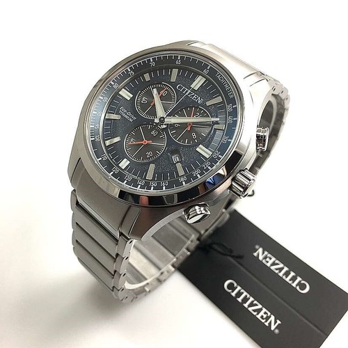 Men's Citizen Blue Dial Super Titanium Chronograph Watch AT2530-85L | eBay