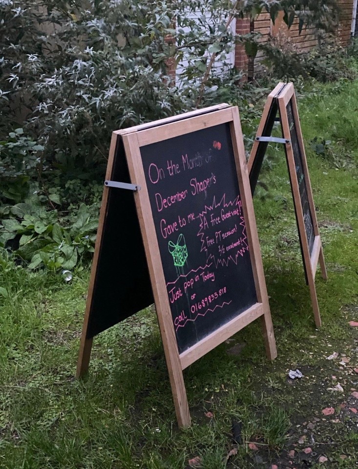 WOODEN A-BOARD SANDWICH BOARD CHALKBOARD FOR CHALK PENS specials menu ...