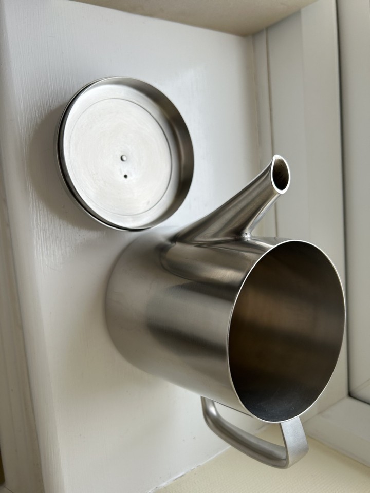 Old Hall stainless steel teapot with a statin finish. Unlikely to have ...