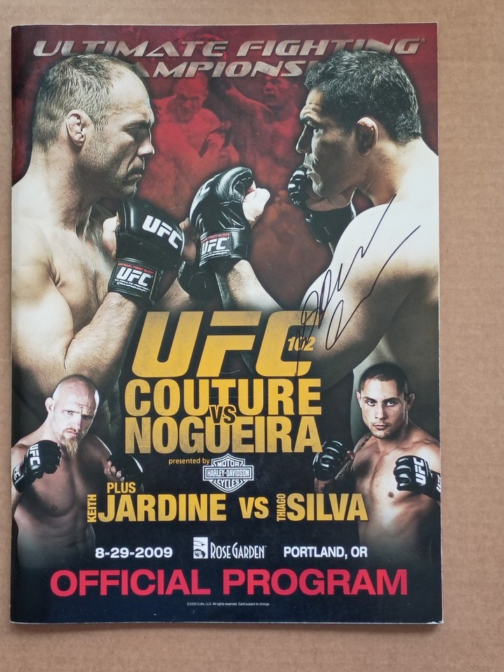 UFC 102 Couture vs Nogueira Program Signed And UNUSED Ticket West ...