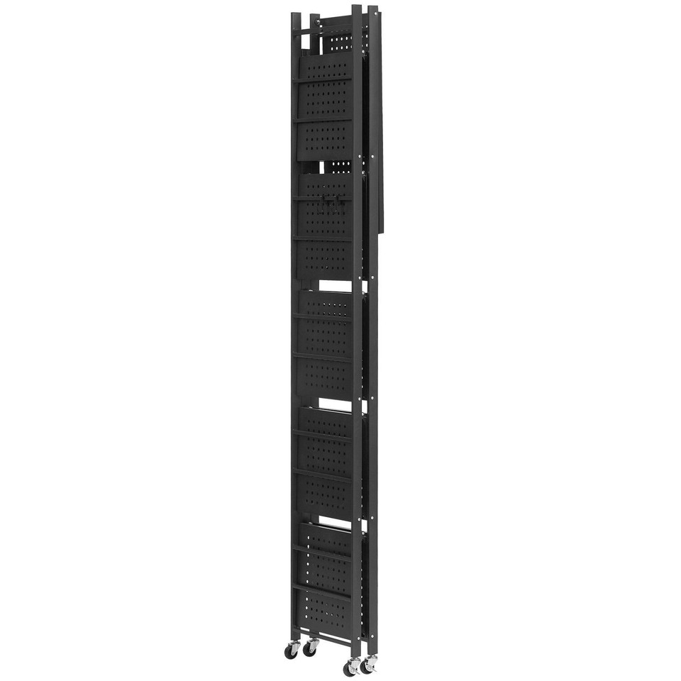 Steel 6-Tier 24x12x72in Folding Storage Shelf with Wheels | eBay