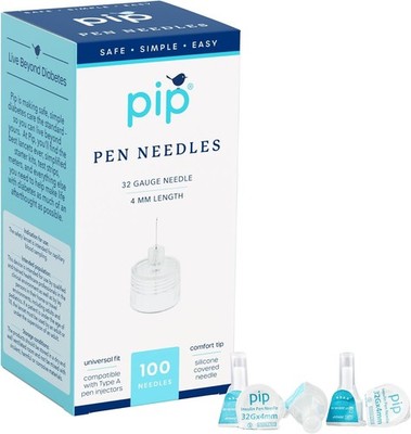 Pip Pen Needles - 32G X 4Mm - Universal Fit for All Type a Pens - Extra ...