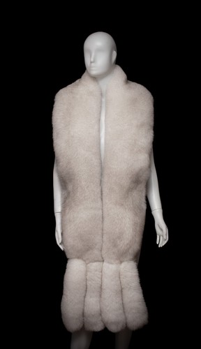 Superior Natural White Blue Fox Fur Stole Boa Shawl Wrap + Tails | eBay