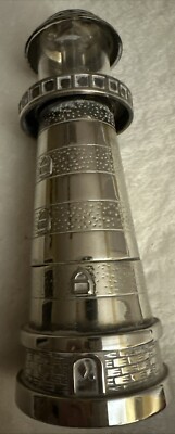 Vtg Godinger Silver Lighthouse Salt & Pepper Mill Shaker Grinder Silver ...