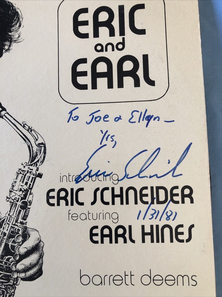 ERIC SCHNEIDER & EARL HINES~ERIC & EARL~Signed LP Record | eBay