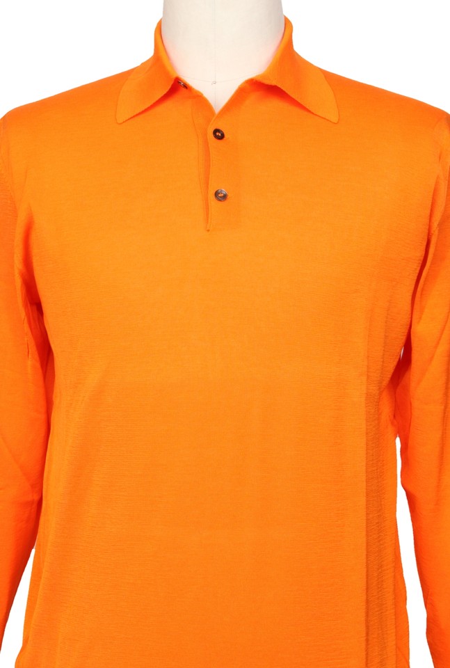 Svevo Parma Orange Cotton 1/4 Button Sweater - S/48 - (SV39235) | eBay