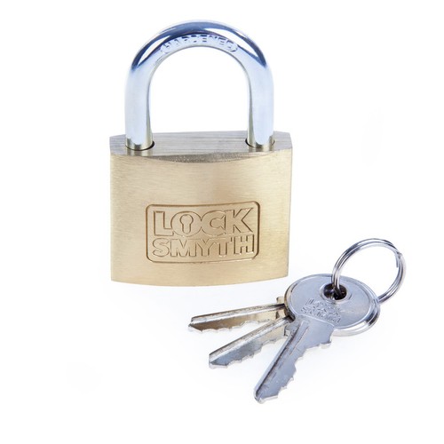 Locksmyth Brass Padlock 40mm Hardened Steel Shackle 3 Keys L2200011 | eBay