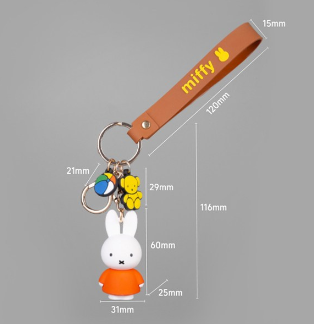Miffy Official Goods Series : Miffy Mini Figure Blue Rabbit Key ring ...