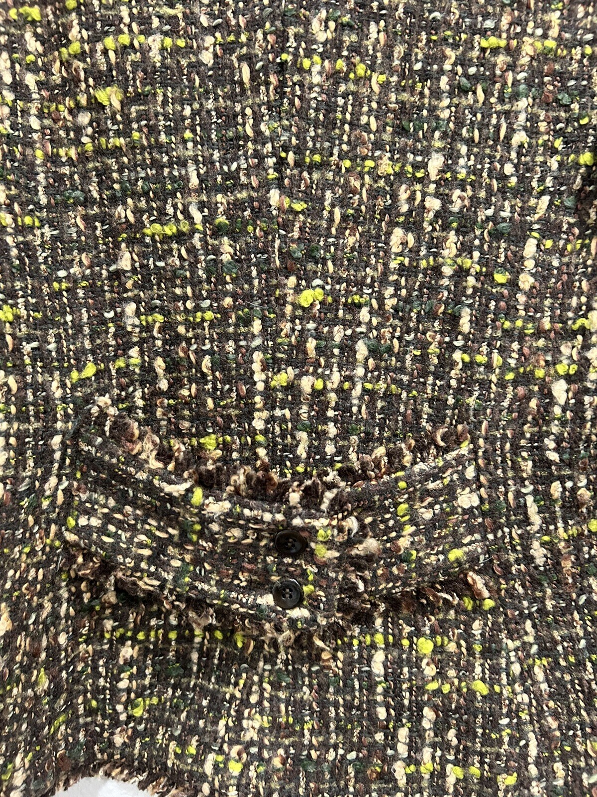 J. Jill Wool Blend Nubby Tweed Lined Blazer Jacket Fringe, Brown Beige ...