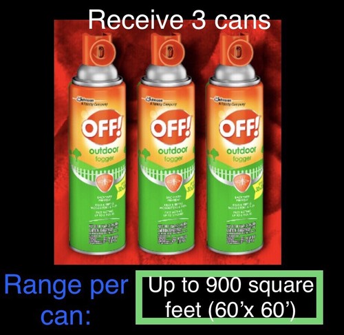 3 PK SC Johnson OFF! Backyard Pretreat Outdoor Fogger,repels Mosquito ...