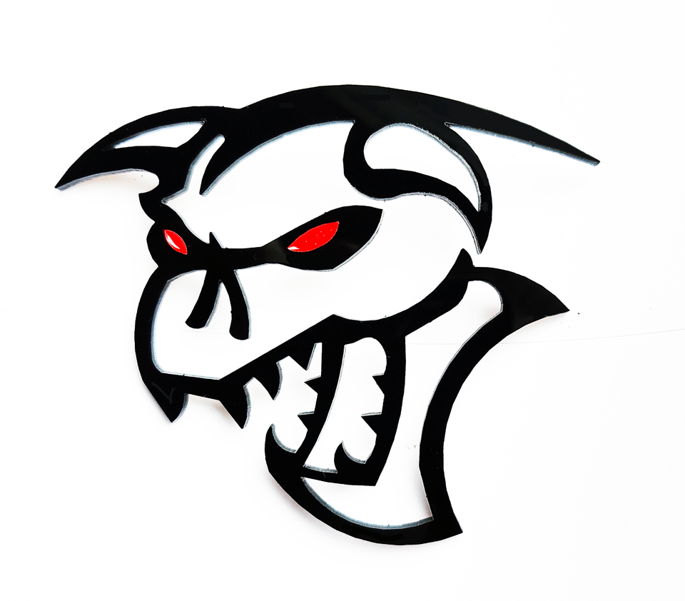 2x Emblem Logo Badge Demoncat Ghoul Redeye for Hellcat Challenger ...