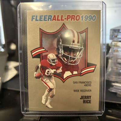 JERRY RICE San Francisco 49ers 1990 FLEER All Pro FOOTBALL CARD #2 of ...
