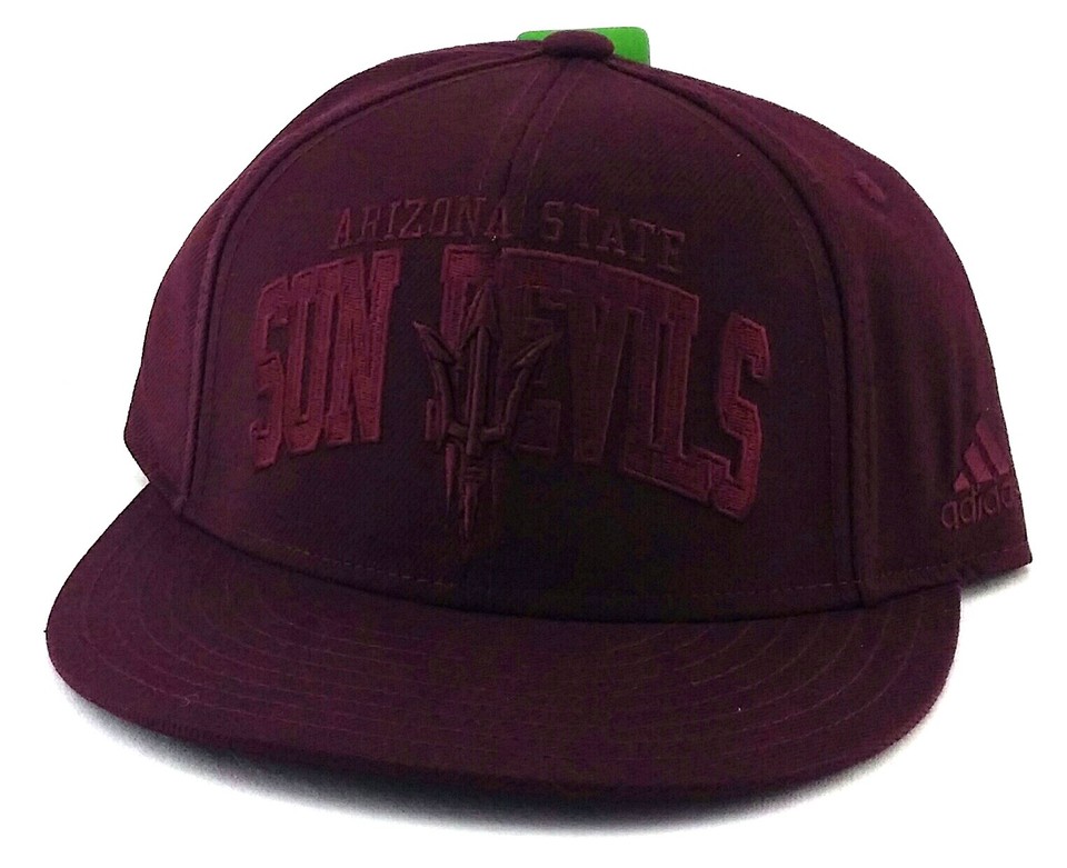 Arizona State Sun Devils ASU New Adidas Maroon Arch Tonal Fitted Hat ...