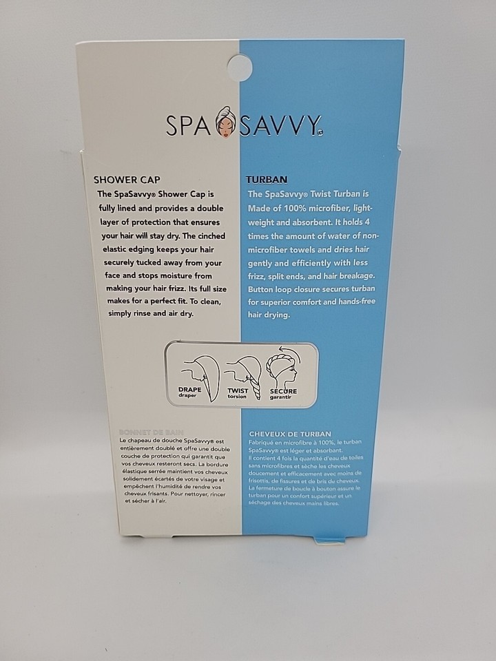 Spa Savvy 100% Microfiber Twist Turban & Shower Cap New | eBay