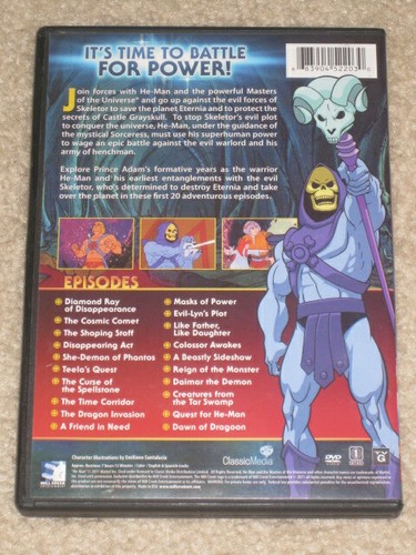 He-Man DVD MOTU Volume 1 2-Disc DVD Set with 20 Episodes Filmation ...