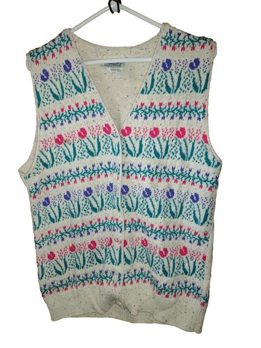 Northern Reflections sweater vest with Tulips Confetti Yarn Size Medium ...