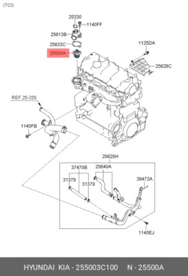 Genuine OE Thermostat Assembly 255003C100 for KIA 25500-3C100 | eBay