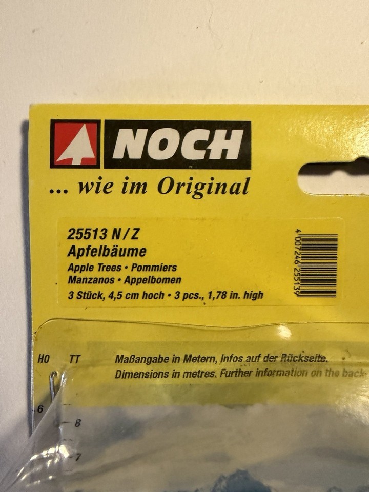 NOCH 25513 N Z Scale Apple Trees Apfelbäume 3pc 4.5cm Sealed | eBay