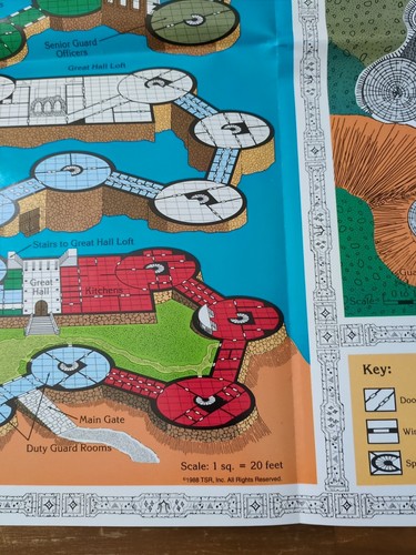 TSR 1988 Forgotten Realms Castle Waterdeep Dungeons And Dragons Map | eBay