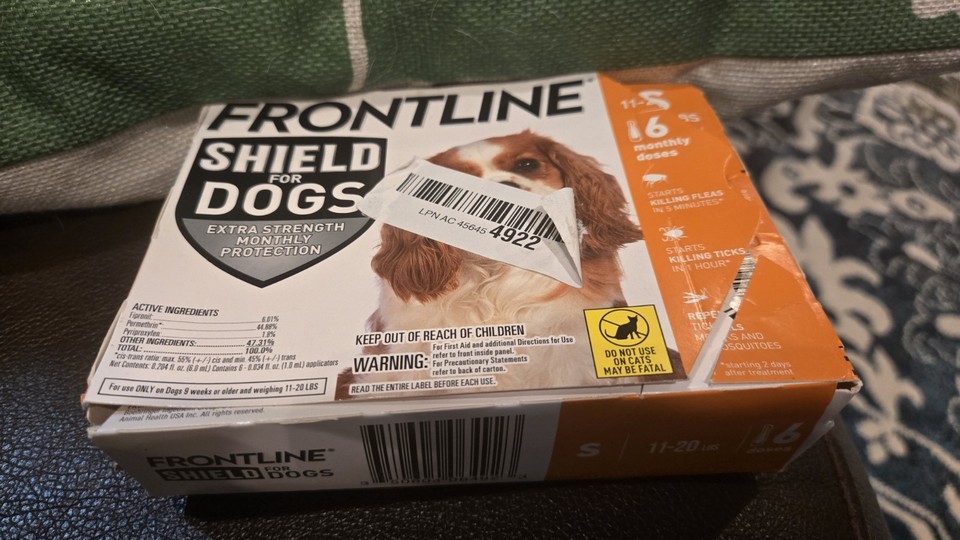 FRONTLINE Shield Flea & Tick Treatment for Small Dogs 11-20 lbs 6 DOSES ...
