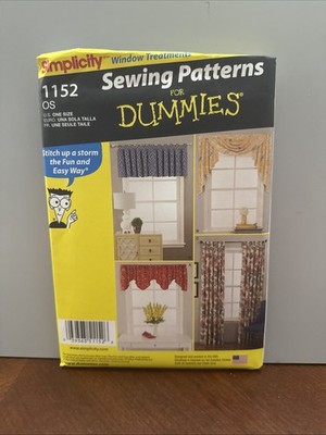 Simplicity Pattern 1152 Window Treatments Sewing for Dummies | eBay