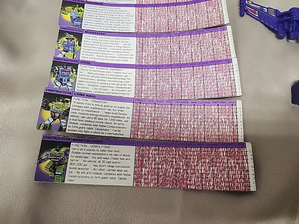 Lot of Vintage GI Transformers Figures Character Cards And Accessories ...