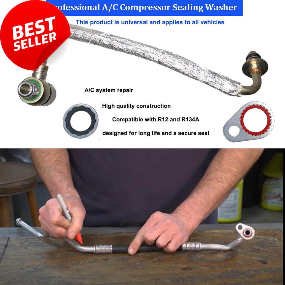 195PCS A/C Seal Kit, O-Ring Assortment, AC Gasket Seal, R134A ...